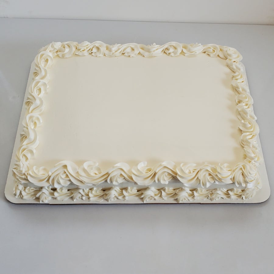 blank white sheet cake